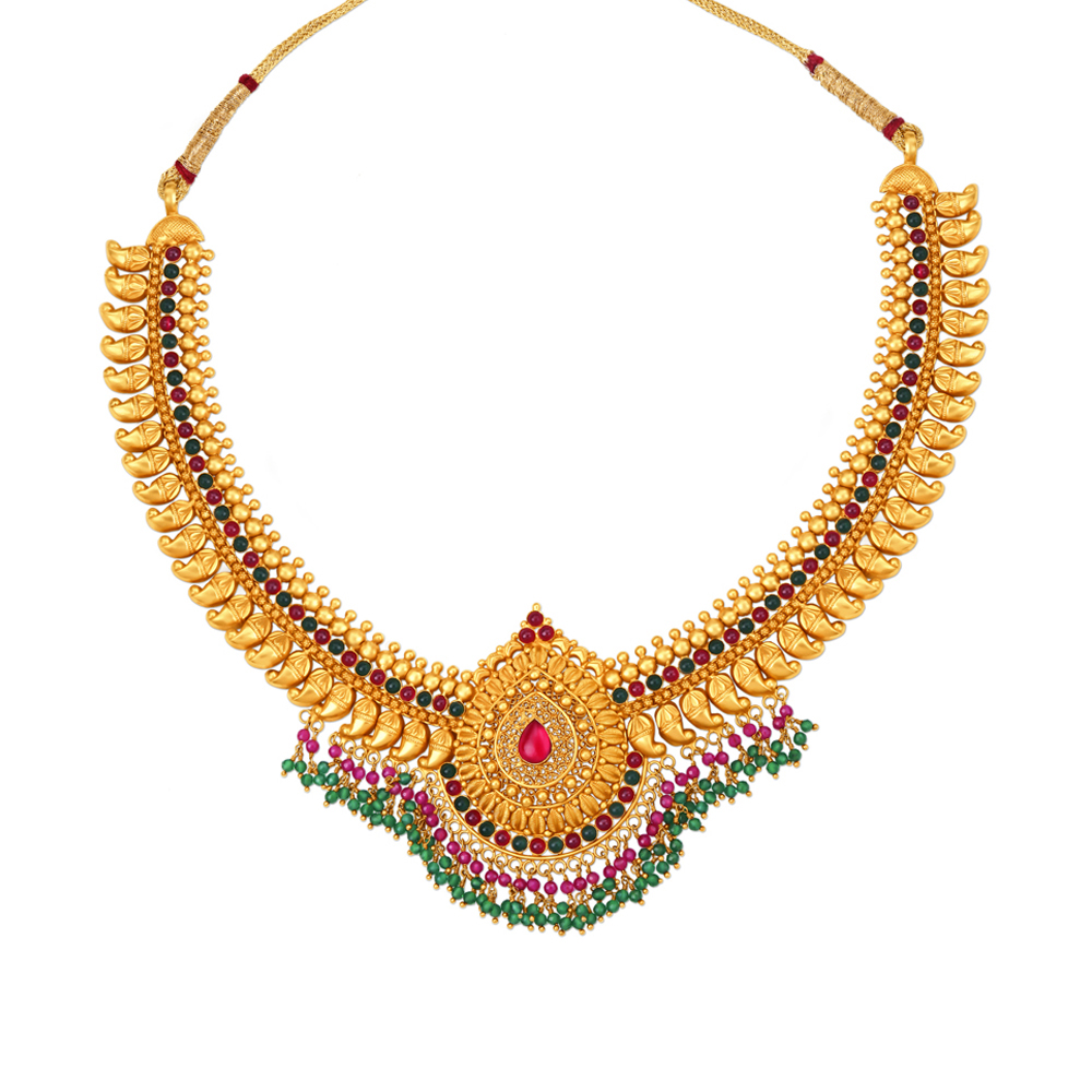 Buy Exuberant Gold Necklace with Stones at Best Price | Tanishq ...