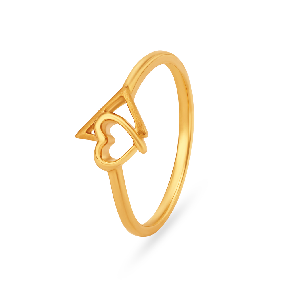 Buy Heart And Triangle Gold Finger Ring at Best Price | Tanishq ...