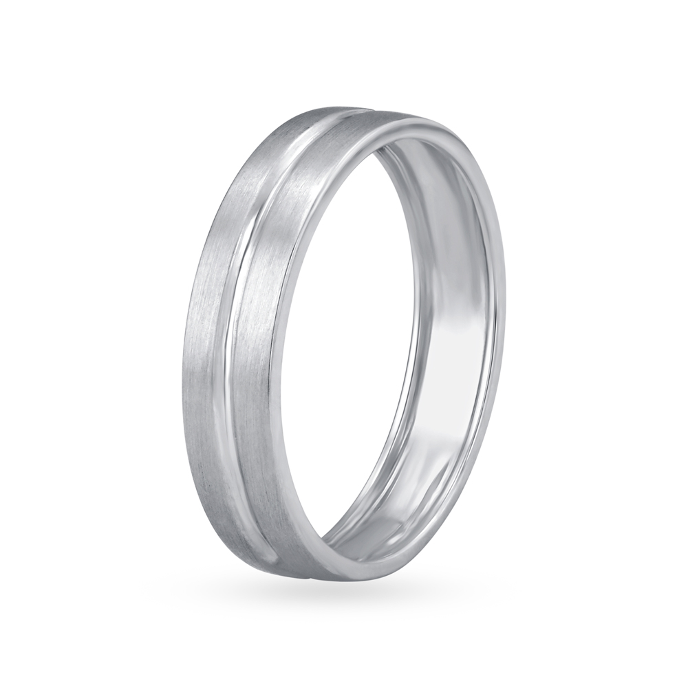 Buy Classy Ridged Platinum Ring at Best Price | Tanishq Singapore ...