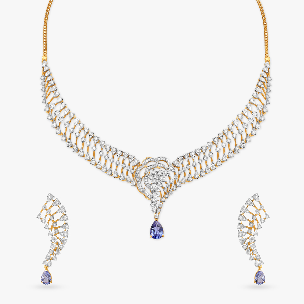 Buy Azure Drop Diamond Necklace Set at Best Price | Tanishq Singapore ...