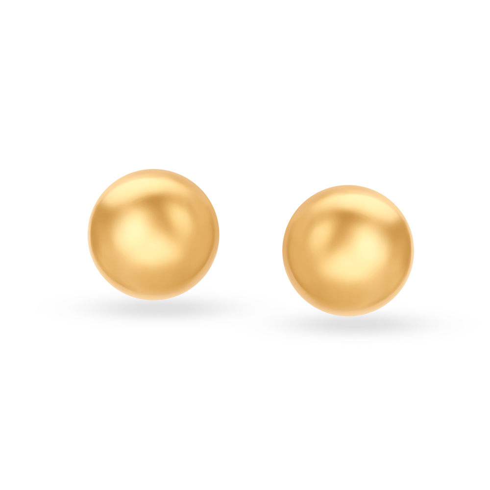 Buy Minimalistic Round Gold Round Stud Earrings at Best Price | Tanishq ...