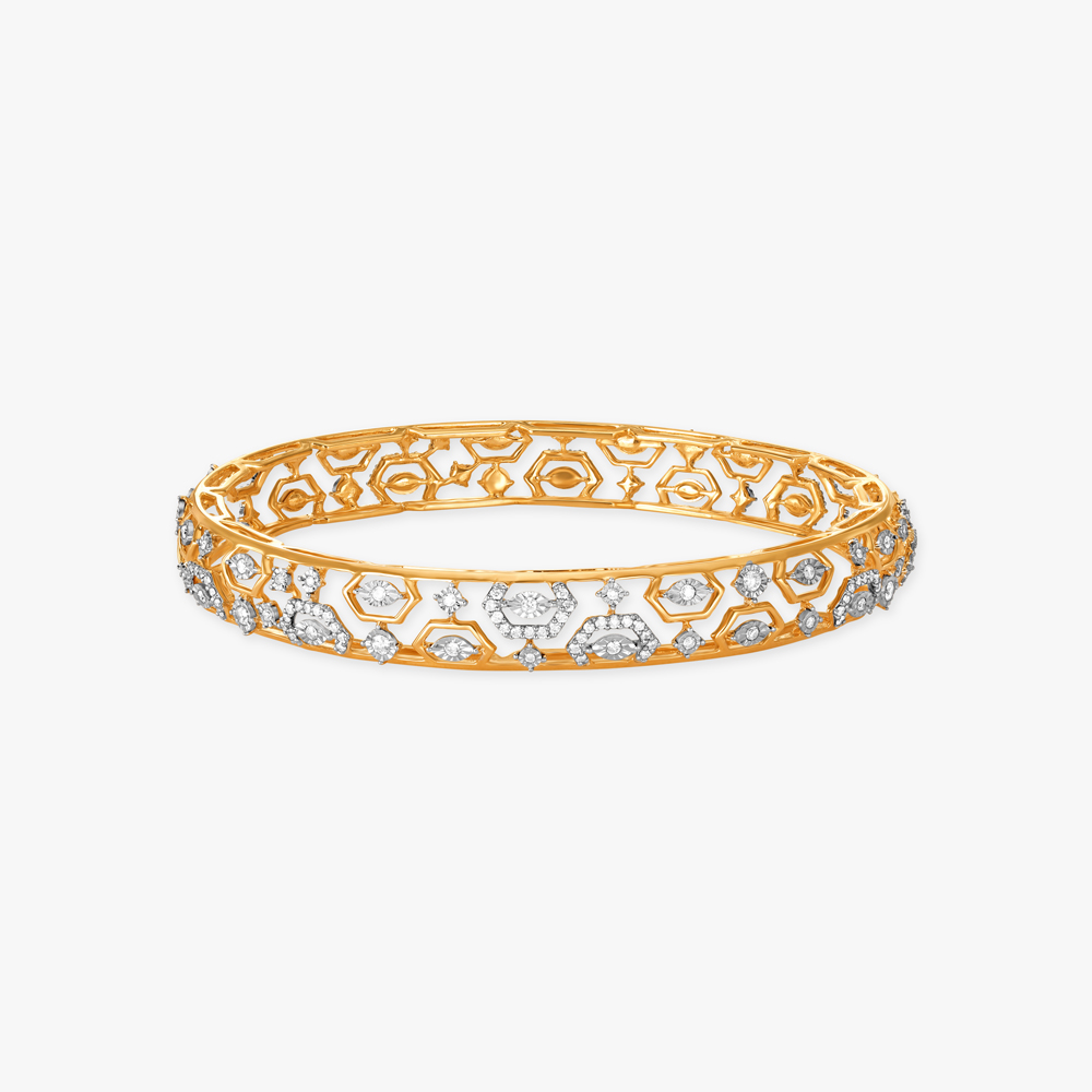 Buy Opulent Contemporary Diamond Bangle at Best Price | Tanishq ...