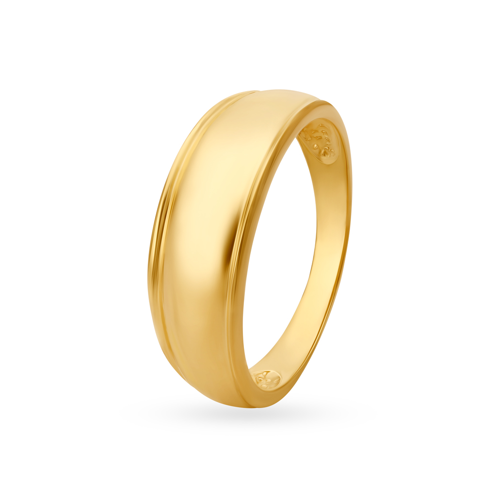 Buy Lustrous Minimalistic Gold Ring for Men at Best Price | Tanishq ...