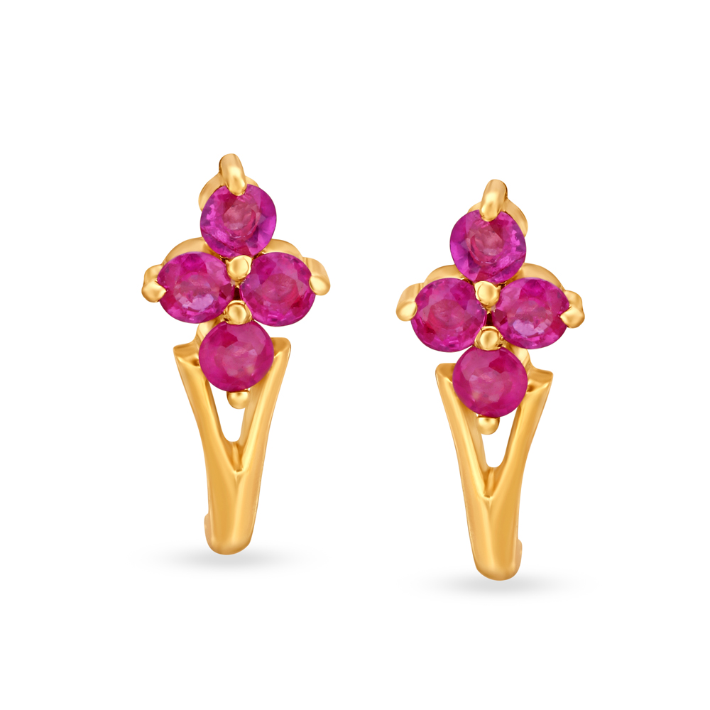 Buy Striking Ruby Stud Earrings at Best Price | Tanishq Singapore Online Store