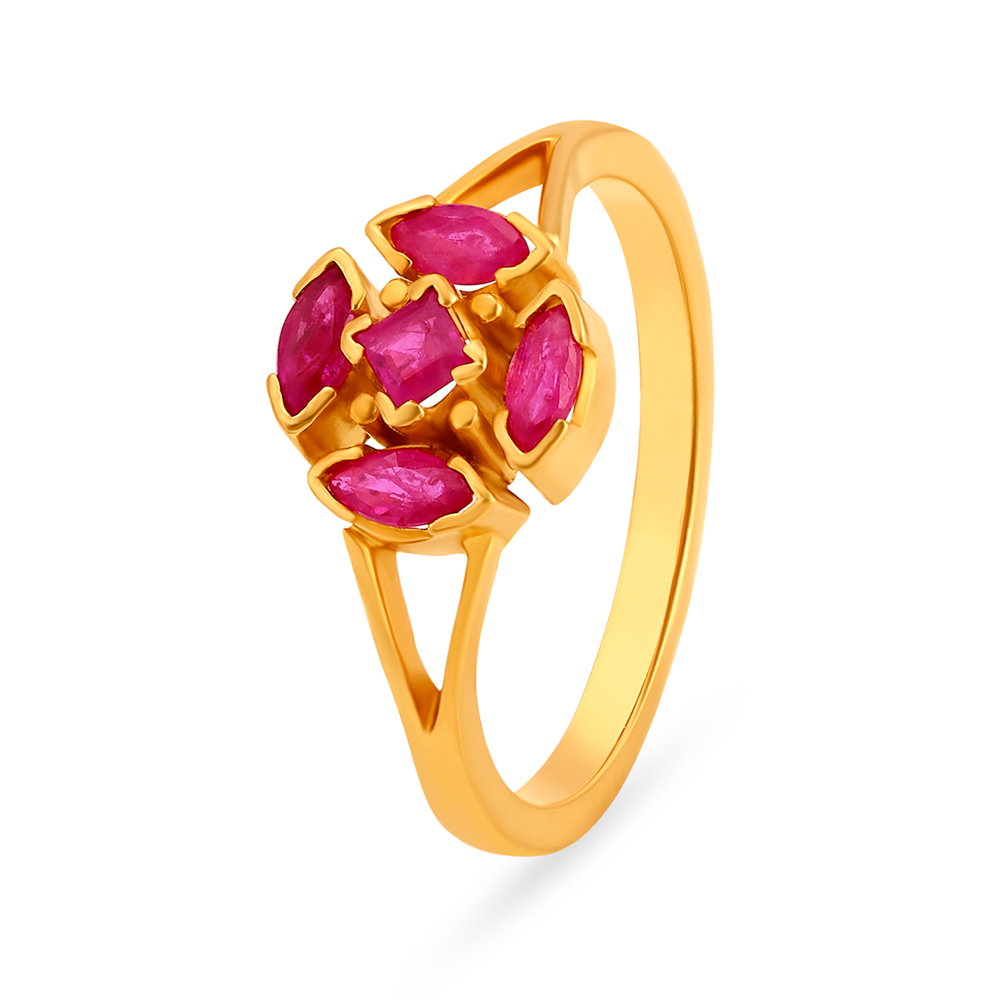 Buy Luxurious 22 Karat Gold And Ruby Finger Ring at Best Price ...