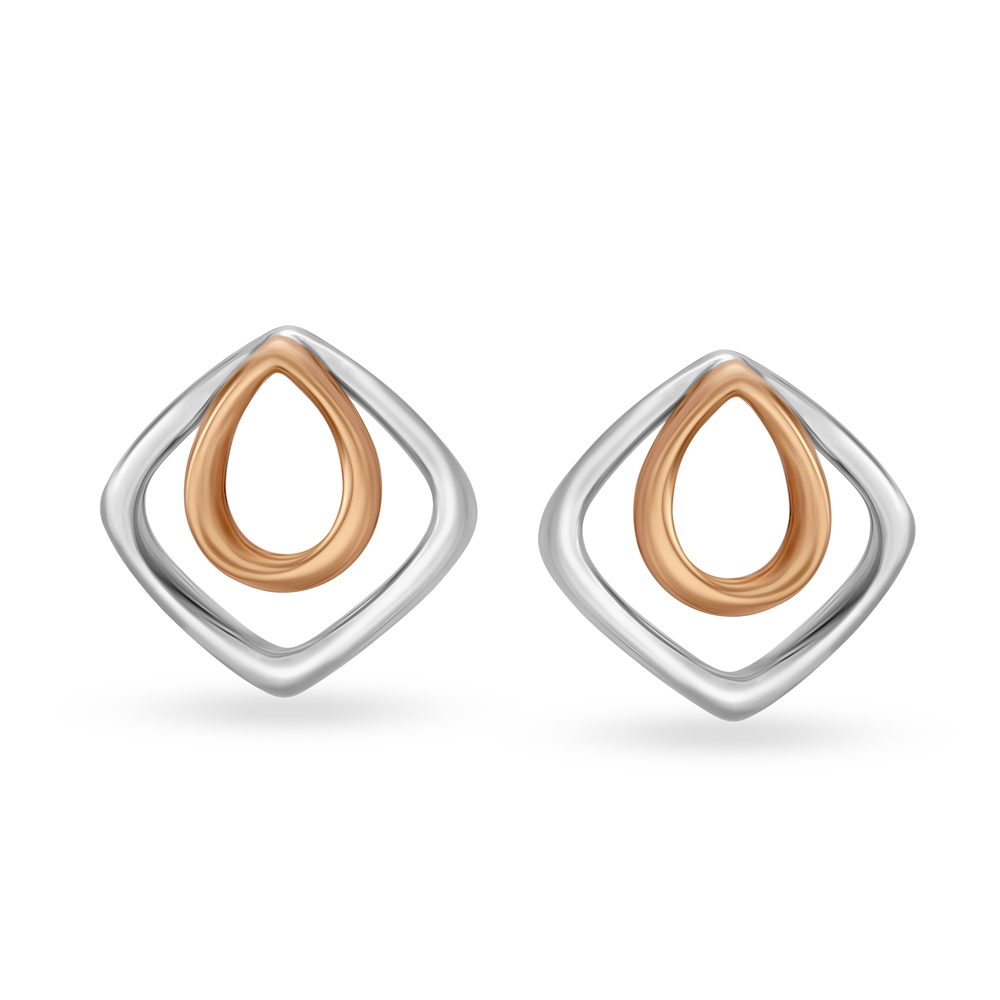 Buy Classic Dual Quad Shape Platinum Earrings at Best Price | Tanishq ...