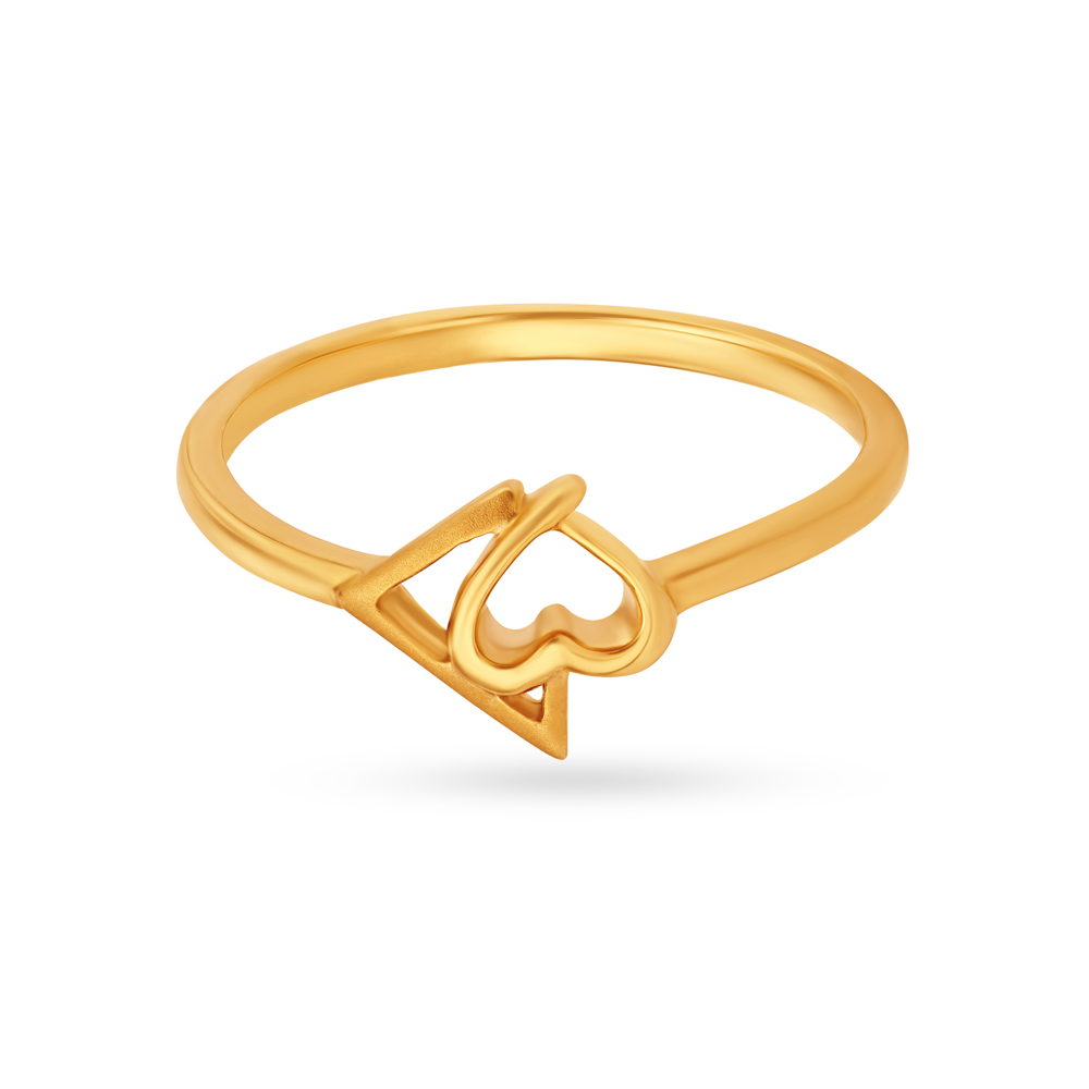 Buy Heart And Triangle Gold Finger Ring at Best Price | Tanishq ...