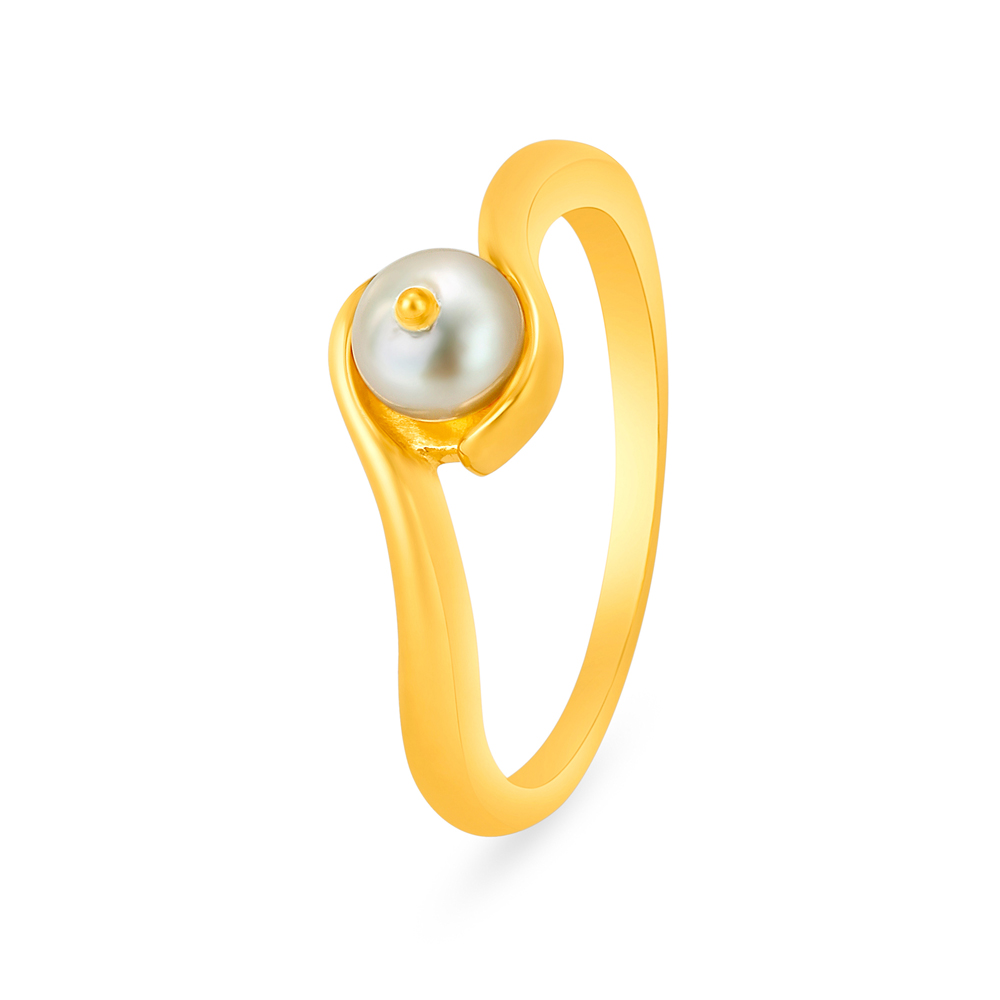 Buy Pristine Pearl Gold Finger Ring at Best Price | Tanishq Singapore ...
